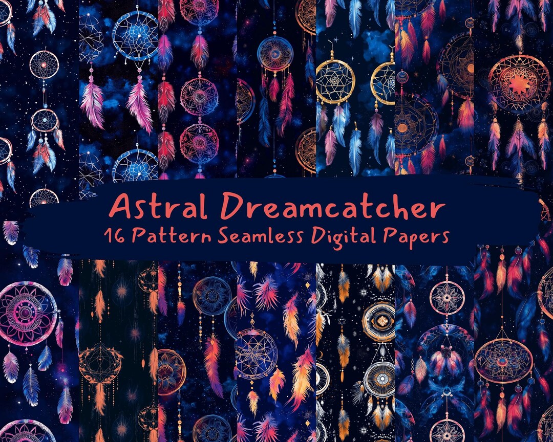 Astral Dreamcatcher Pattern Seamless Digital Papers - Printable ...