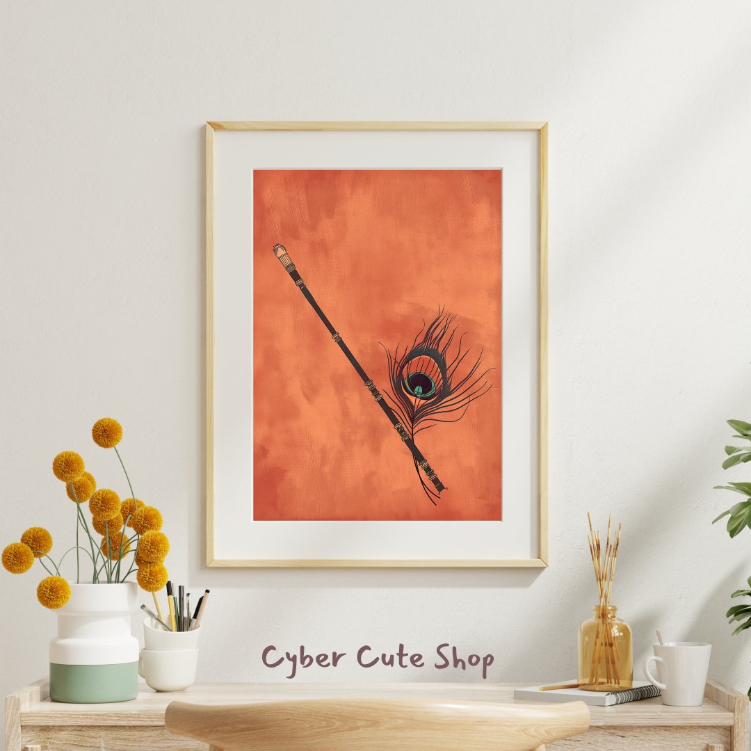 Red Peacock Feather Art Print - Elegant Instant Download, Printable ...