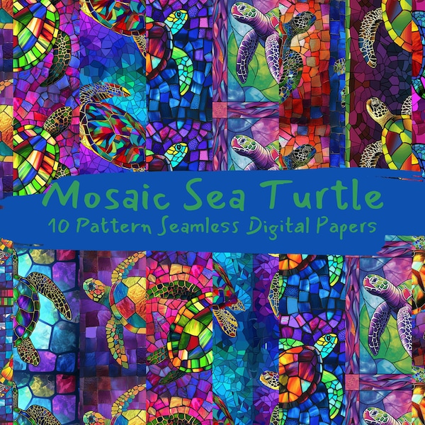 Sea Turtle Mosaic - Etsy