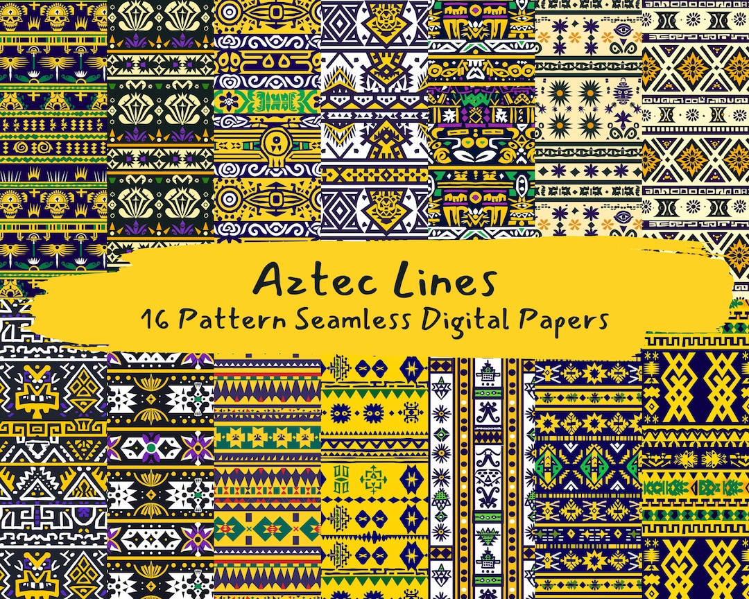 Aztec Lines Pattern Seamless Digital Papers - Printable Scrapbook Paper ...