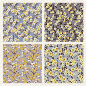 Golden Wattle Floral Pattern Seamless Digital Papers - Printable ...