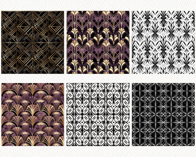 Art Deco Pattern Seamless Digital Papers Seamless Tile Patterns ...