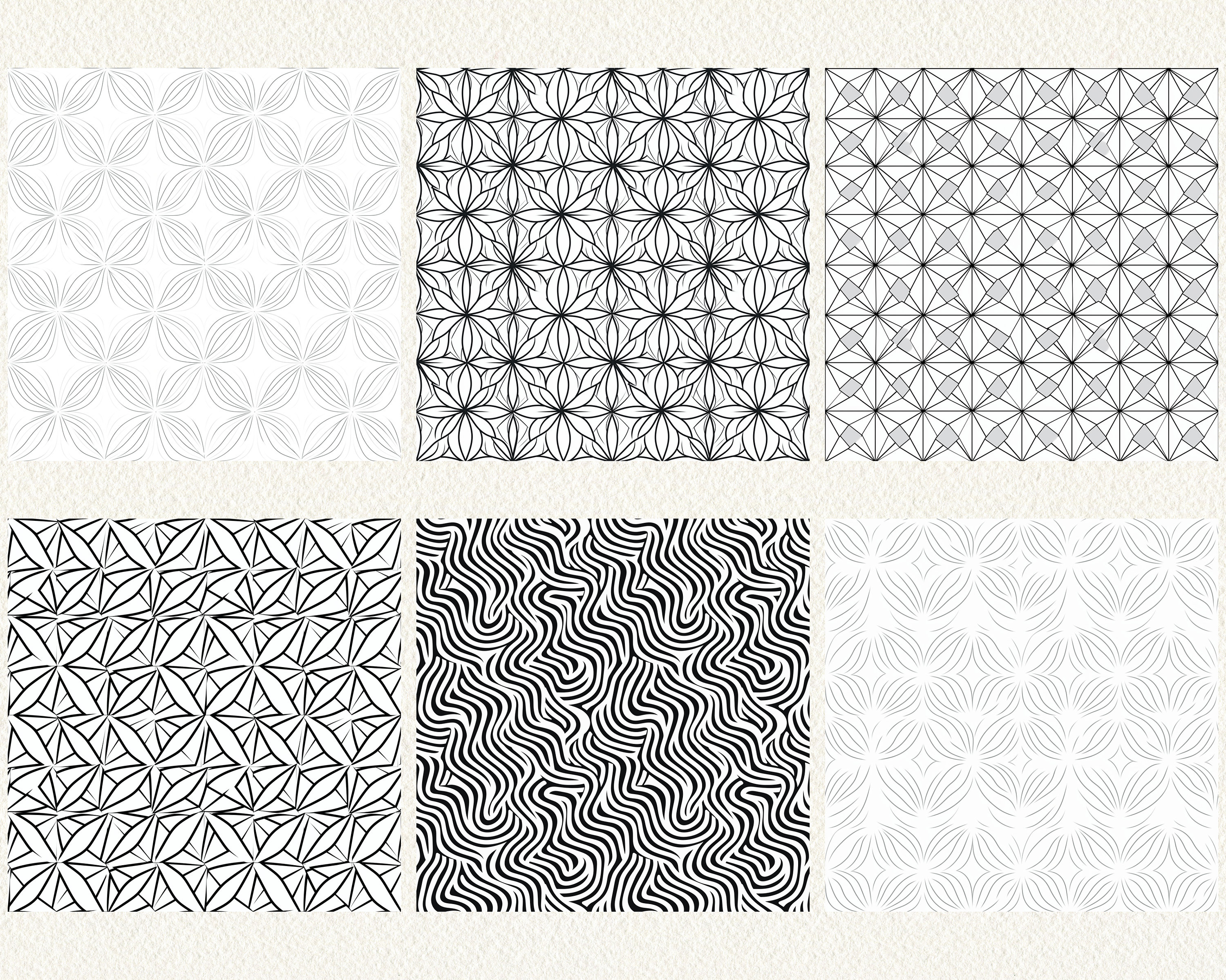 Contour Pattern Digital Papers - Seamless Tile Patterns Printable ...