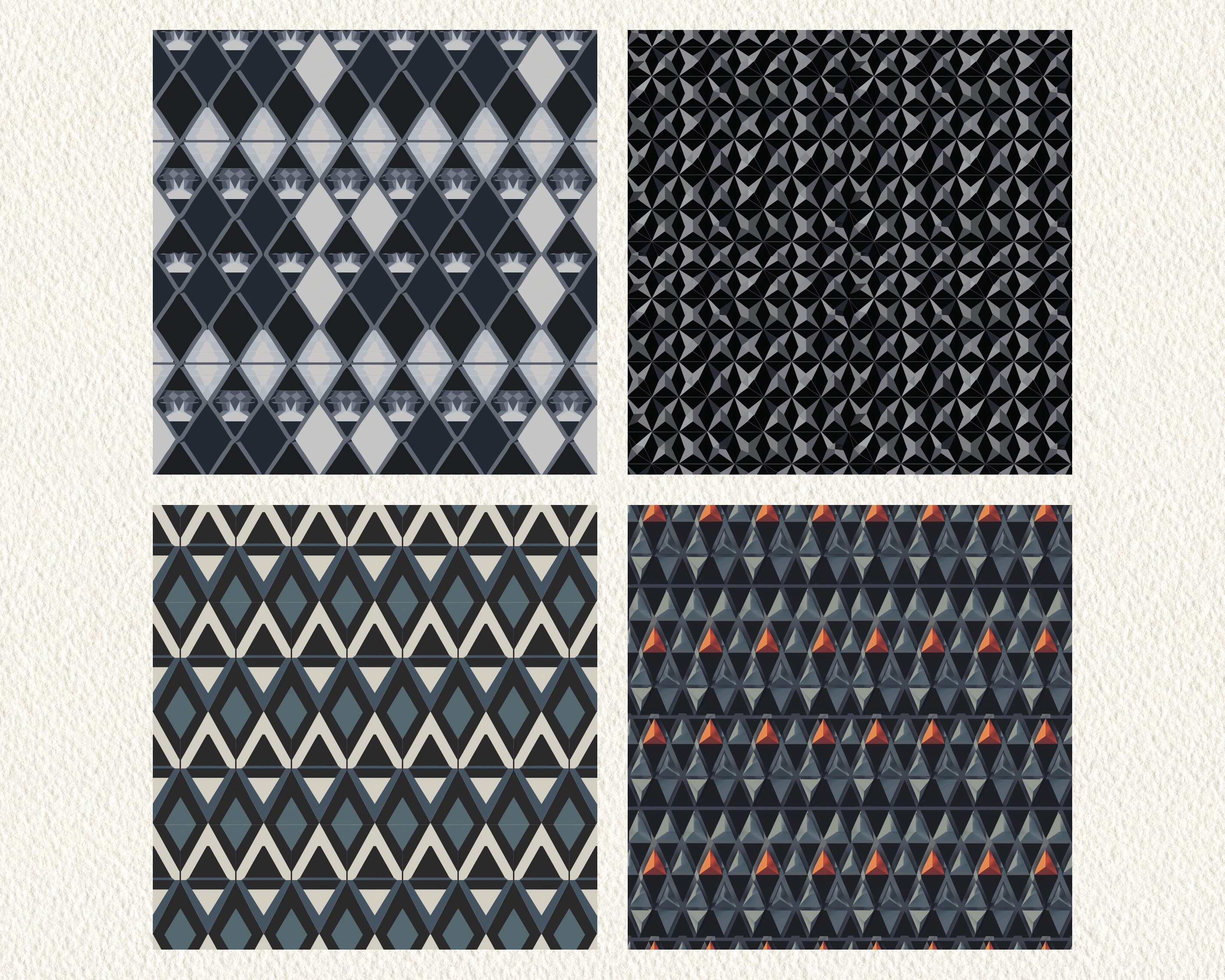 Polygon Geometric Pattern Seamless Digital Papers - Printable Scrapbook ...