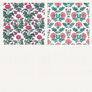 Indian Floral Vines Pattern Seamless Digital Papers - Printable ...