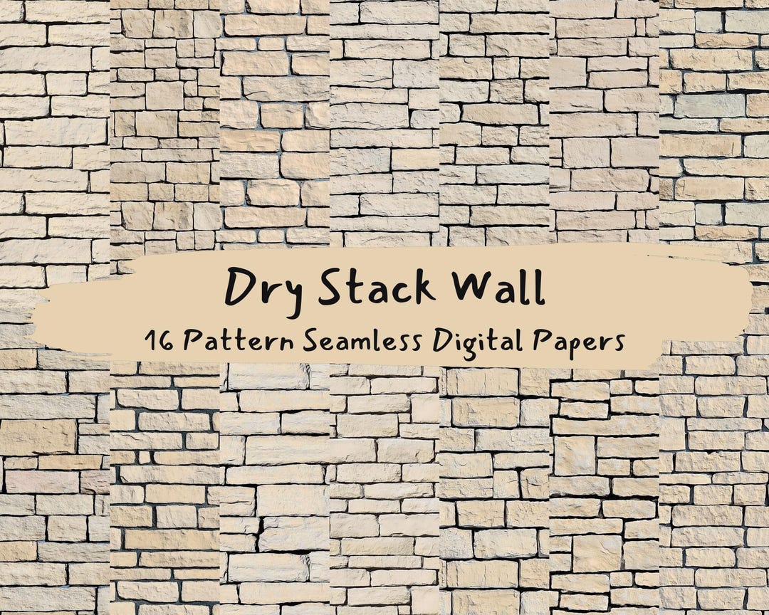 Dry Stack Wall Pattern Seamless Digital Papers - Printable Scrapbook ...