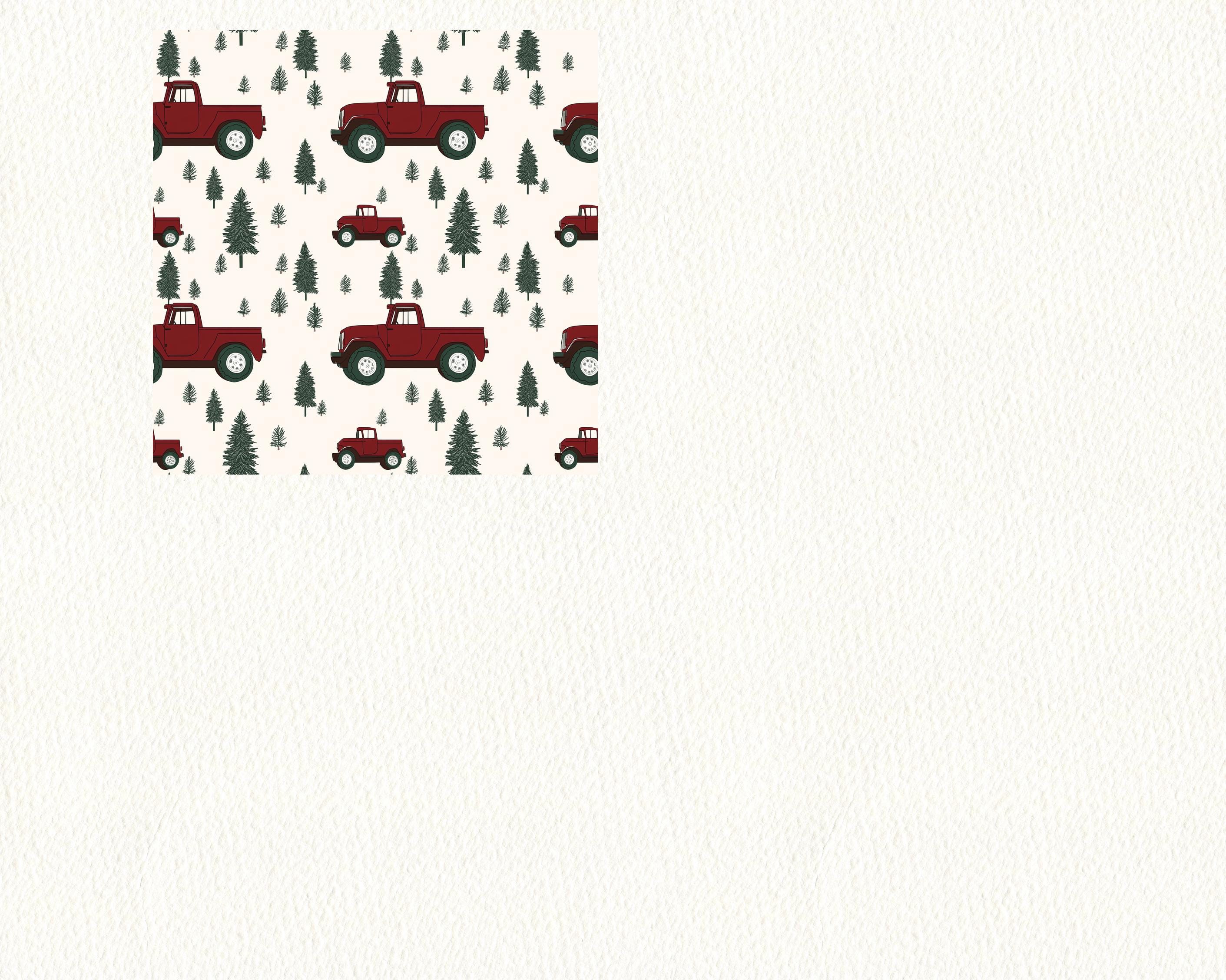 Red Christmas Jeep Pattern Seamless Digital Papers - Printable ...