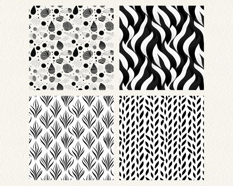 Mono Minimalist Pattern Seamless Digital Papers Tile Patterns Printable ...
