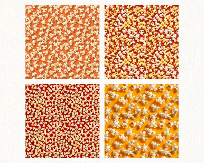 Popcorn Pattern Seamless Digital Papers - Etsy