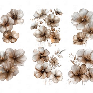 Boho Flowers Printable Clipart, Png Format, Transparent Background ...