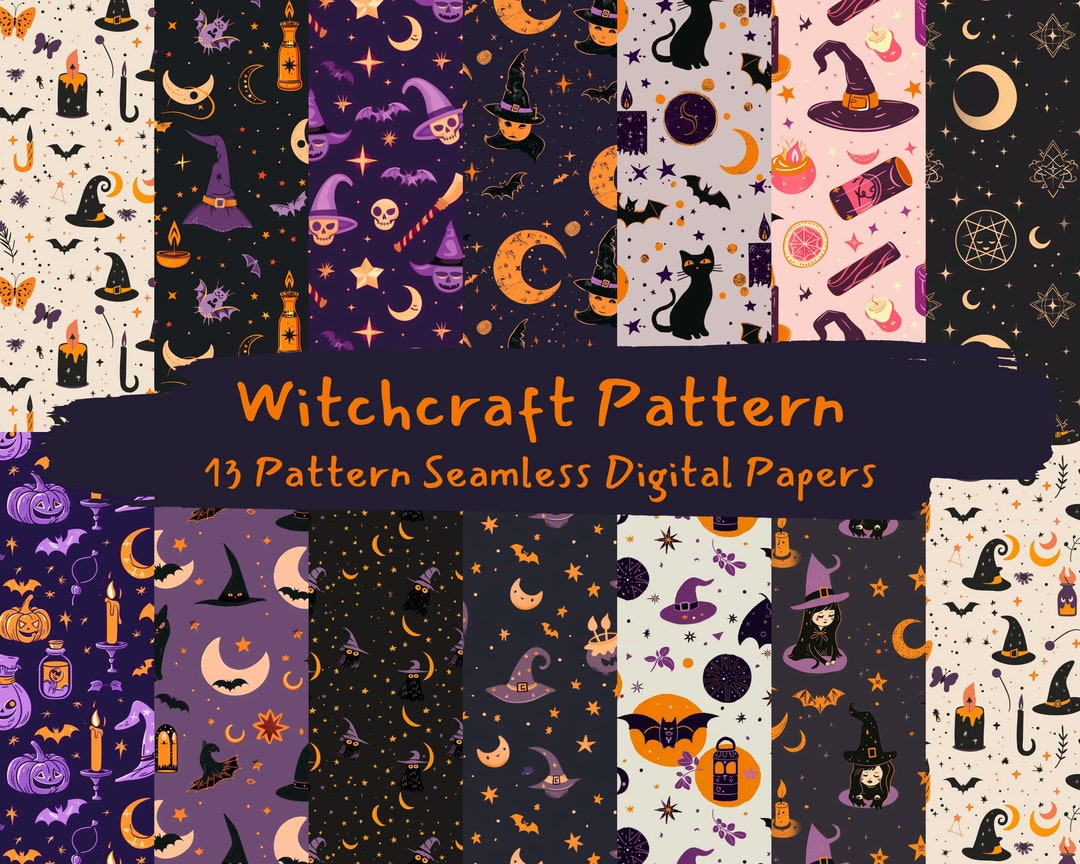 Witchcraft Pattern Pattern Seamless Digital Papers - Printable ...
