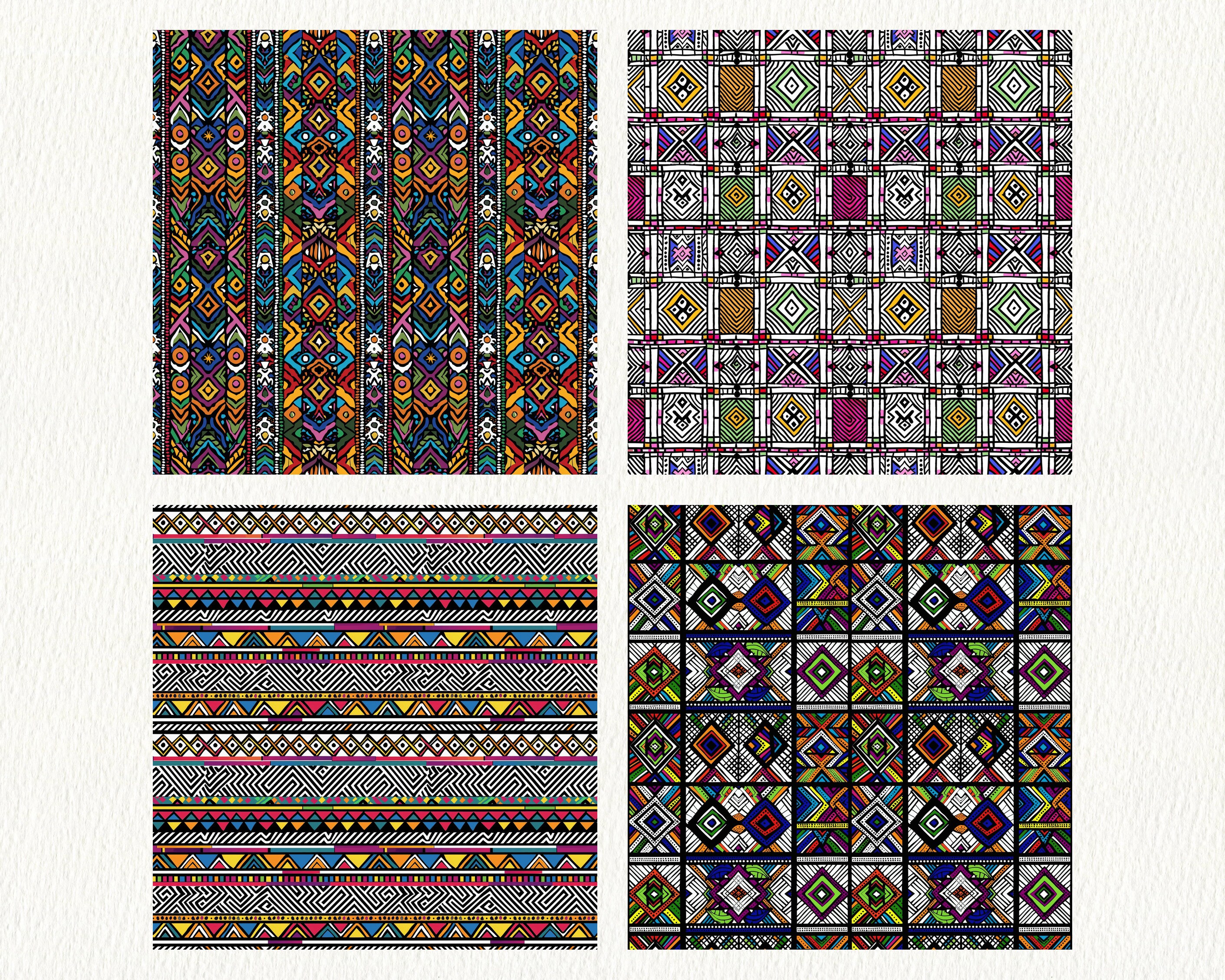 Zulu Triba Pattern Seamless Digital Papers - Printable Scrapbook Paper ...