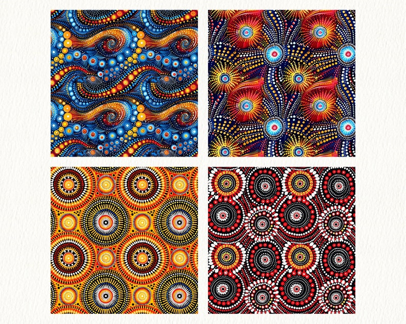 Australian Aboriginal Art Pattern Seamless Digital Papers - Printable ...