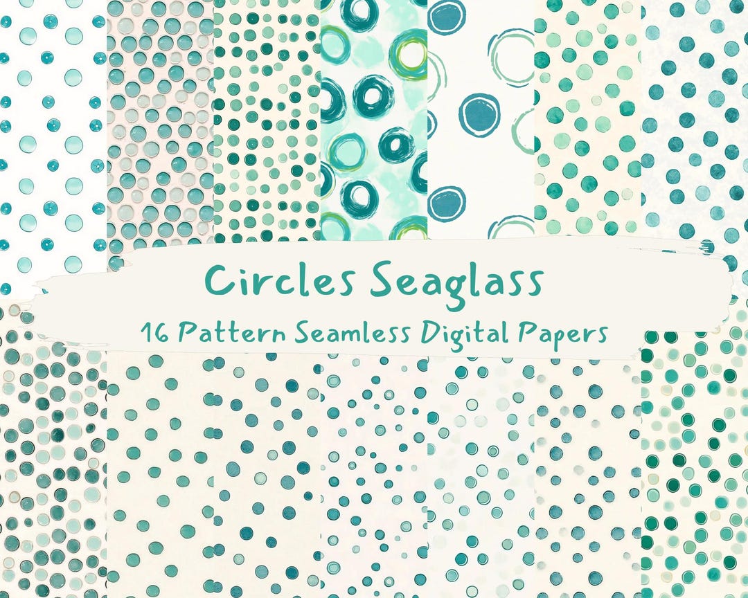 Circles Seaglass Pattern Seamless Digital Papers - Printable Scrapbook ...