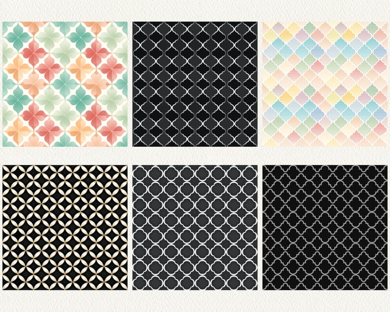 Quatrefoil Pattern Seamless Digital Papers Clover Tile Patterns ...