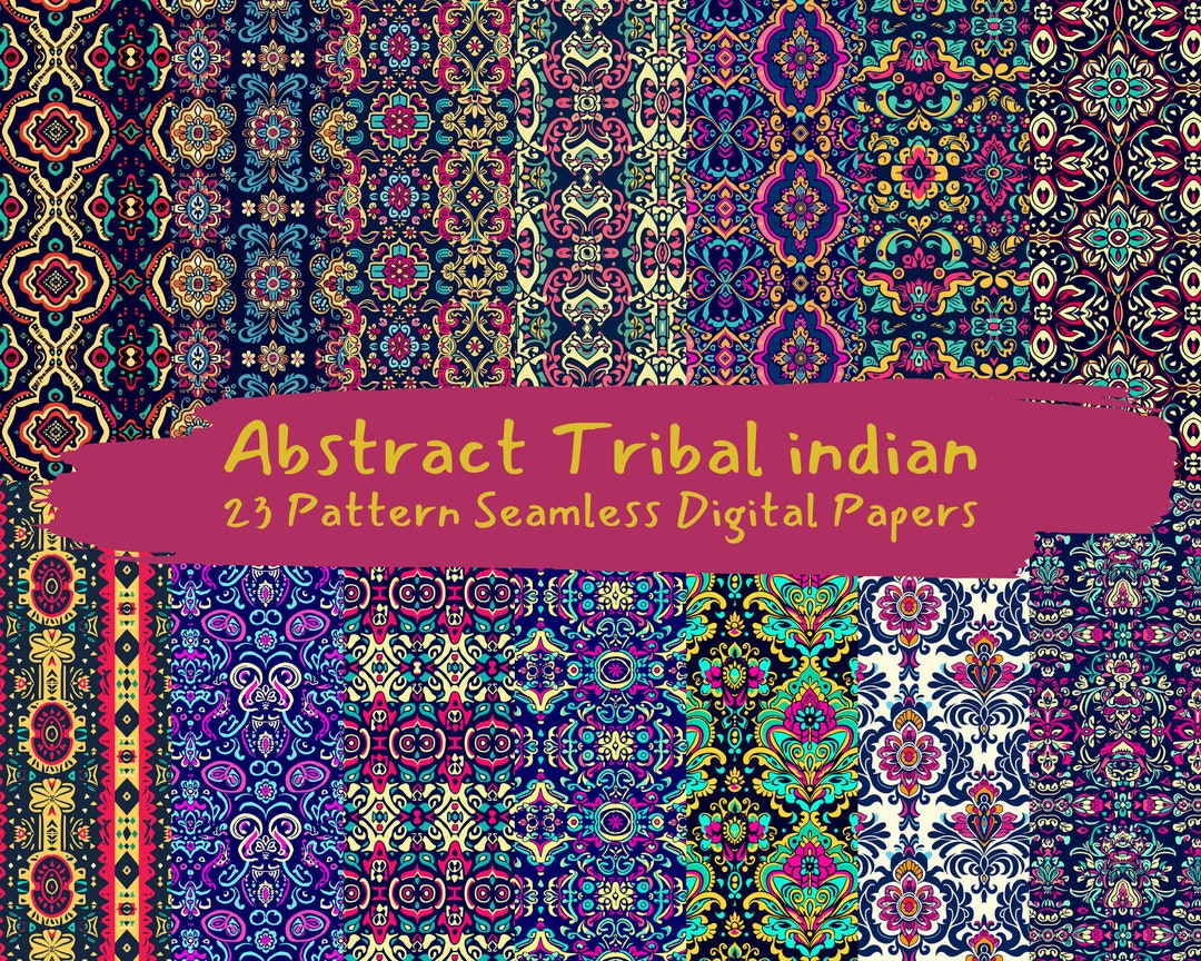 Abstract Tribal Indian Pattern Seamless Digital Papers - Printable ...