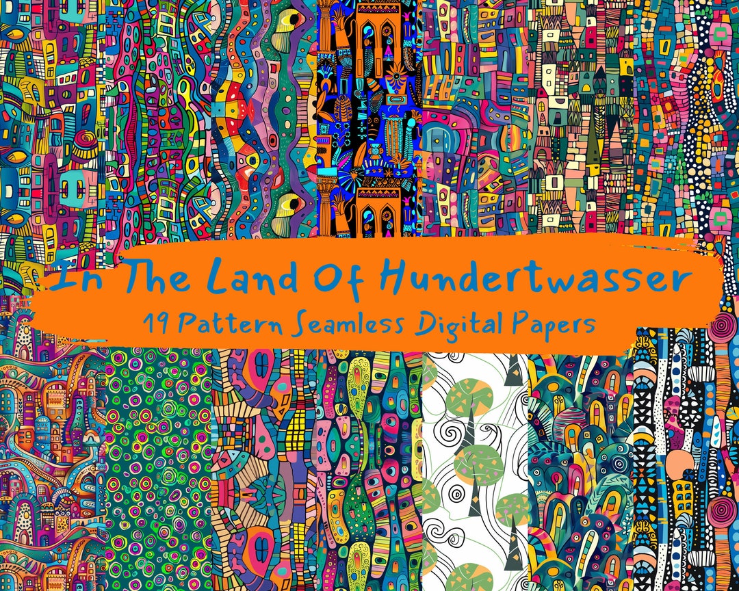 In the Land of Hundertwasser Pattern Seamless Digital Papers ...
