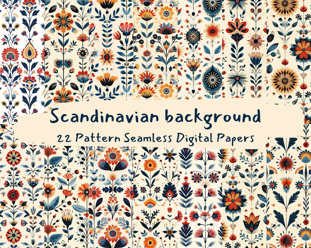 Scandinavian Background Pattern Seamless Digital Papers - Printable ...