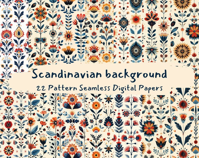 Hand Drawn Scandinavian Minimalist Digital Papers Bundle | Scandi ...