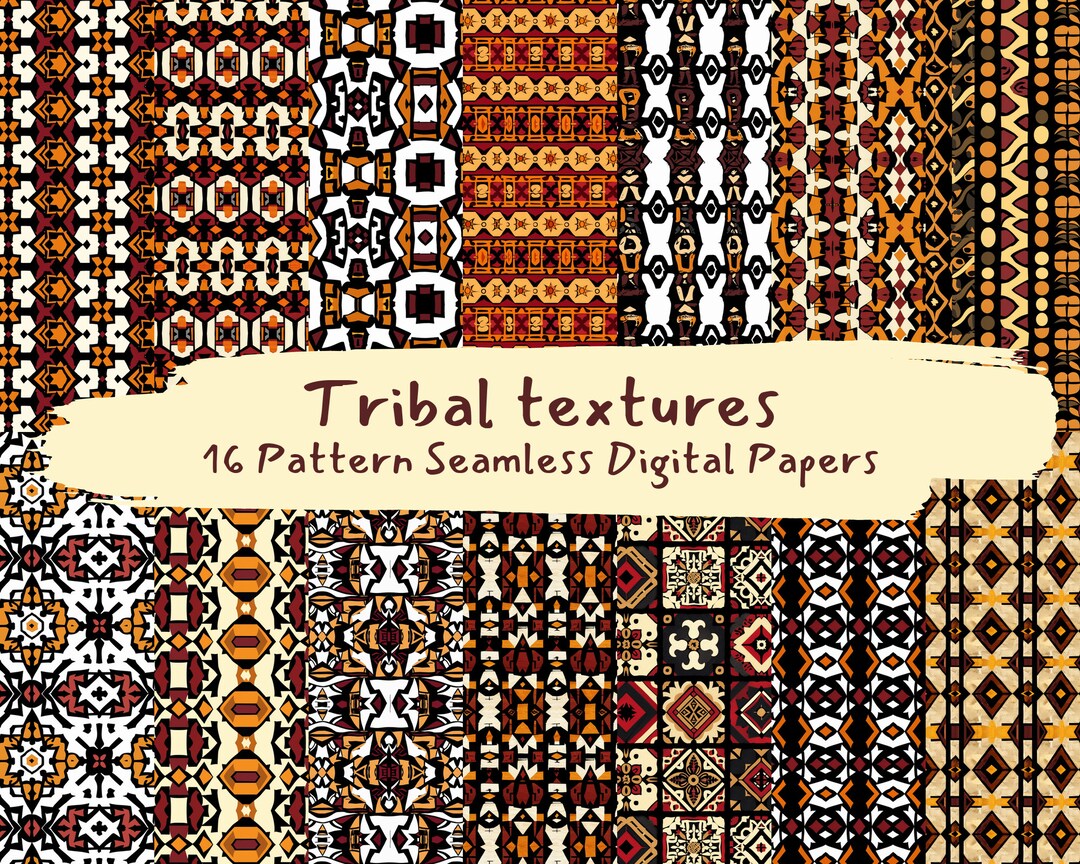 Tribal Textures Pattern Seamless Digital Papers - Printable Scrapbook ...