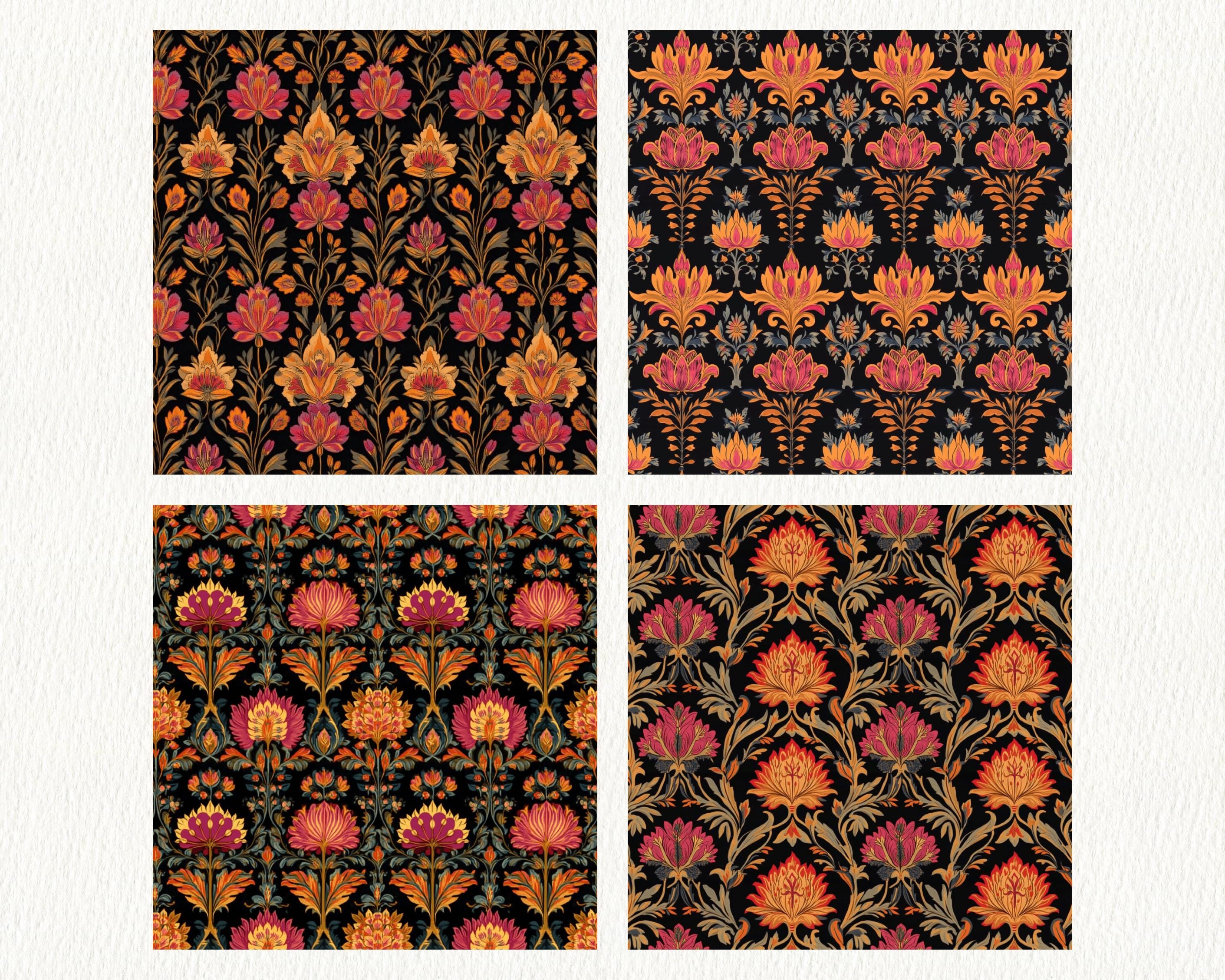 Indian Burdock Flower Pattern Seamless Digital Papers - Printable ...