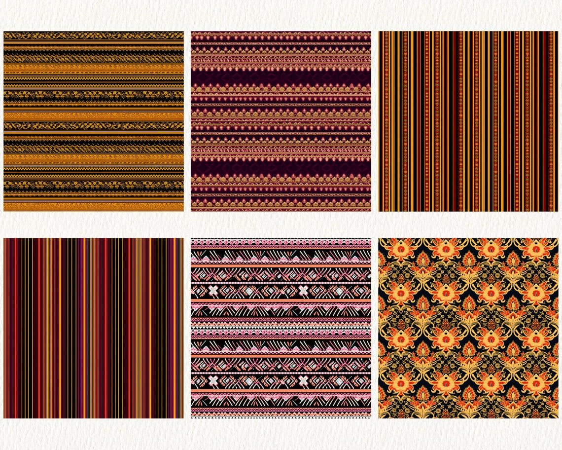 Thai Silk Weaving Pattern Seamless Digital Papers - Tile Patterns ...