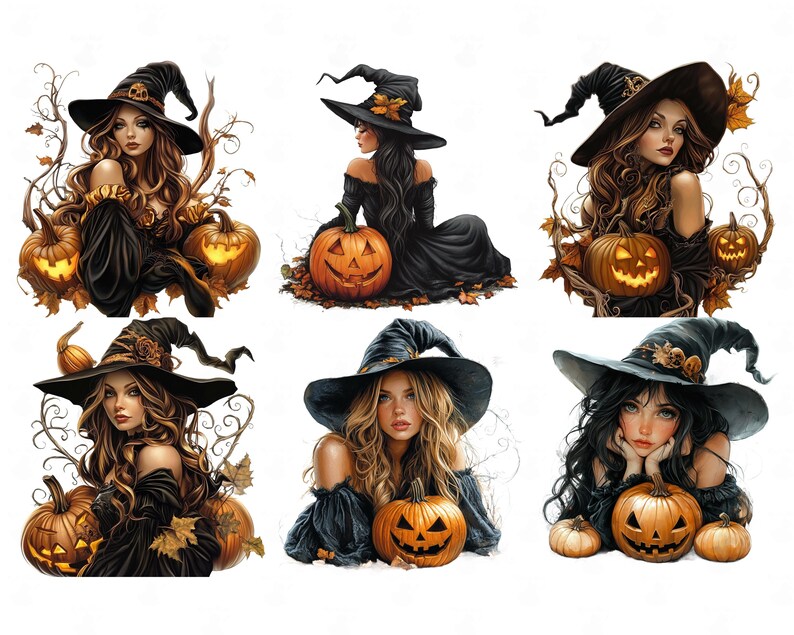 Halloween Witch Pumpkin Printable Clipart, Png Format, Transparent ...