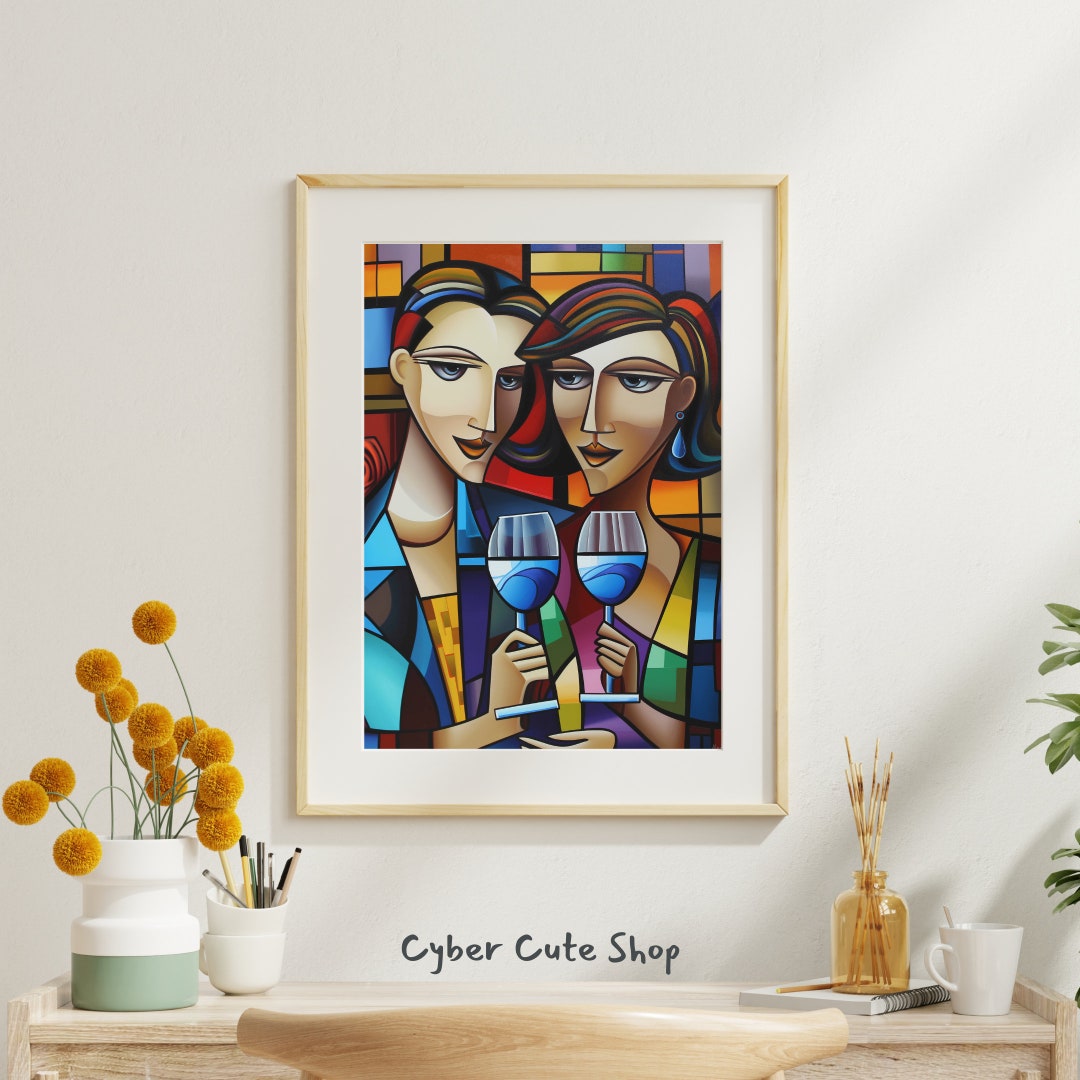 Cubist Love Toast Wall Art - Modern Cubism Style Printable Digital ...