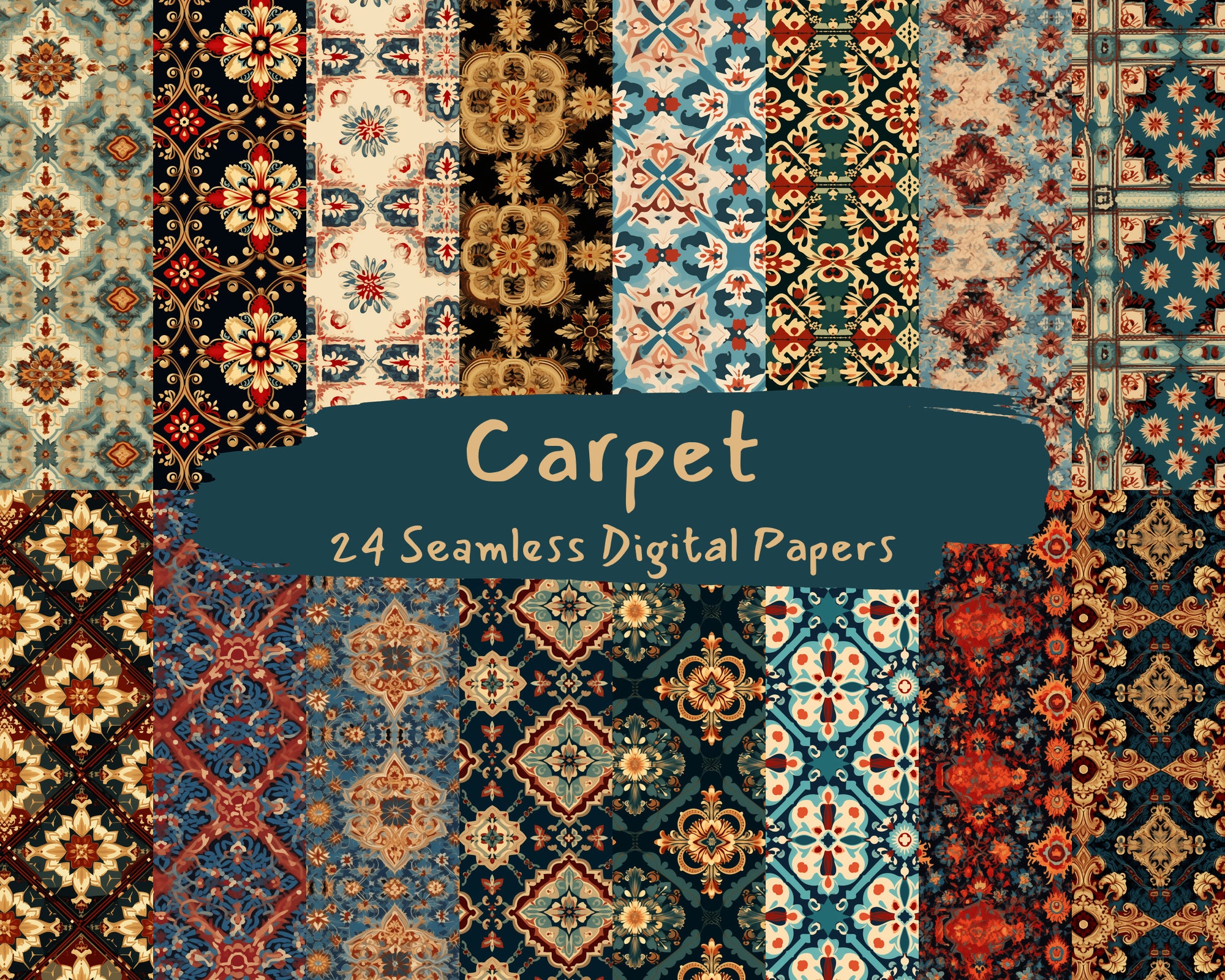 Carpet Pattern Seamless Digital Papers for Commercial Use - Etsy