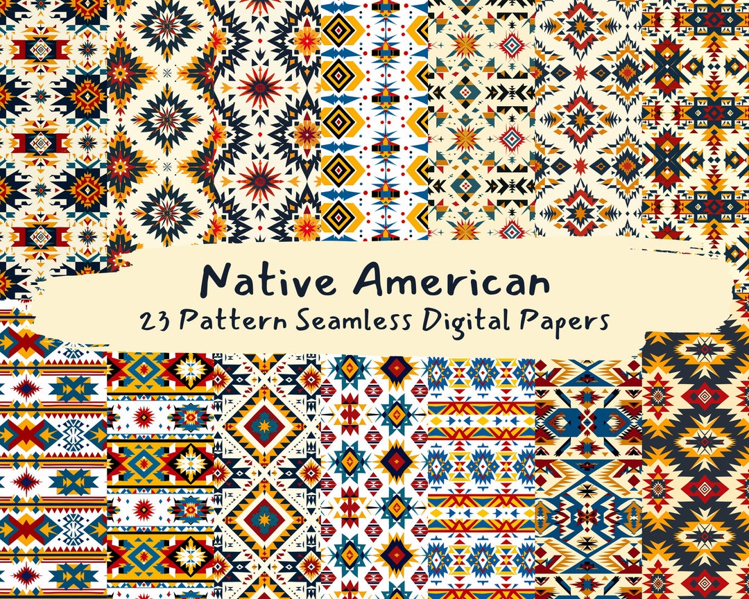 Native American Pattern Seamless Digital Papers - Printable Scrapbook ...