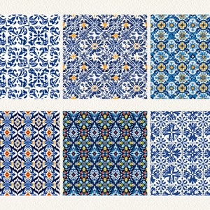 Mexican Talavera Pattern Seamless Digital Papers - Tile Patterns ...