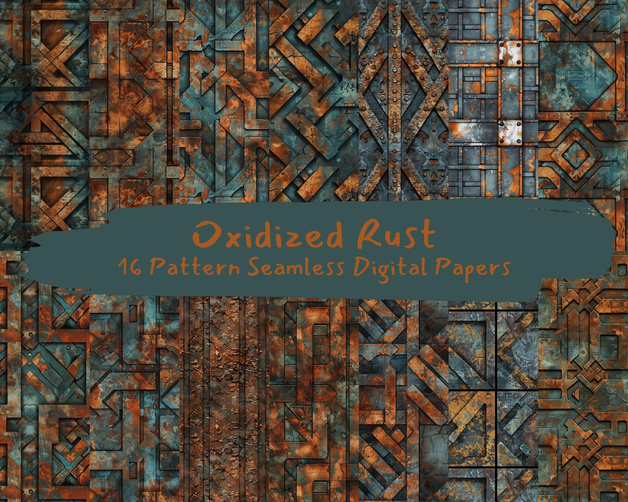 Oxidized Rust Pattern Seamless Digital Papers - Printable Scrapbook ...