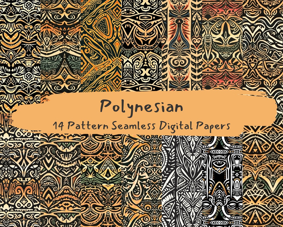 Polynesian Pattern Seamless Digital Papers - Printable Scrapbook Paper ...