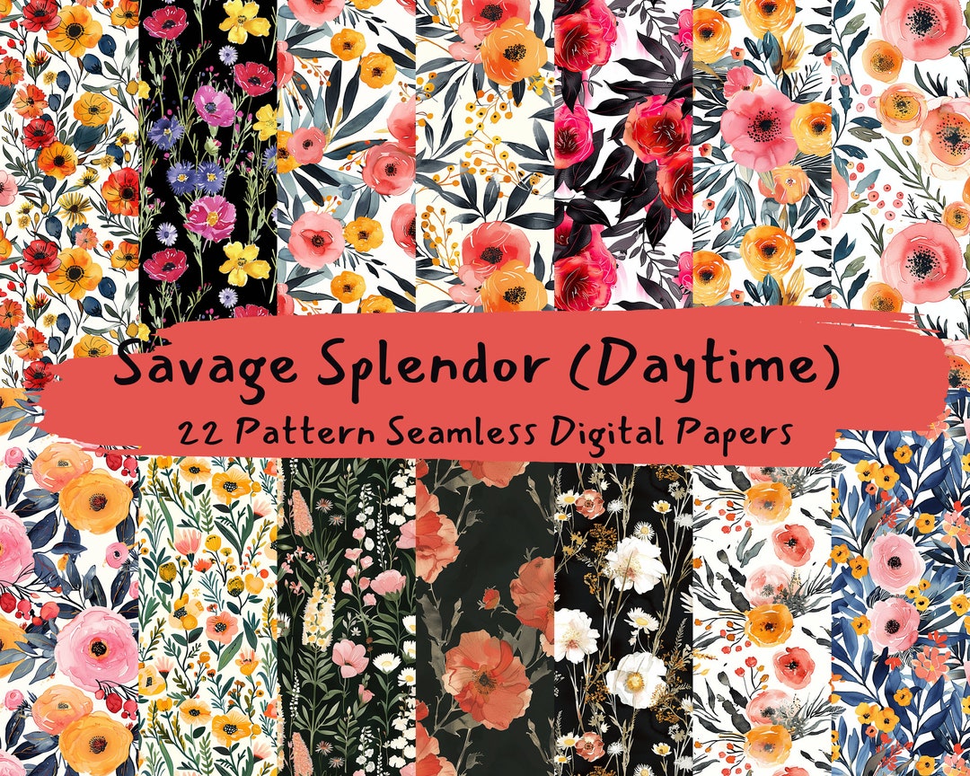 Savage Splendor (daytime) Pattern Seamless Digital Papers - Printable ...