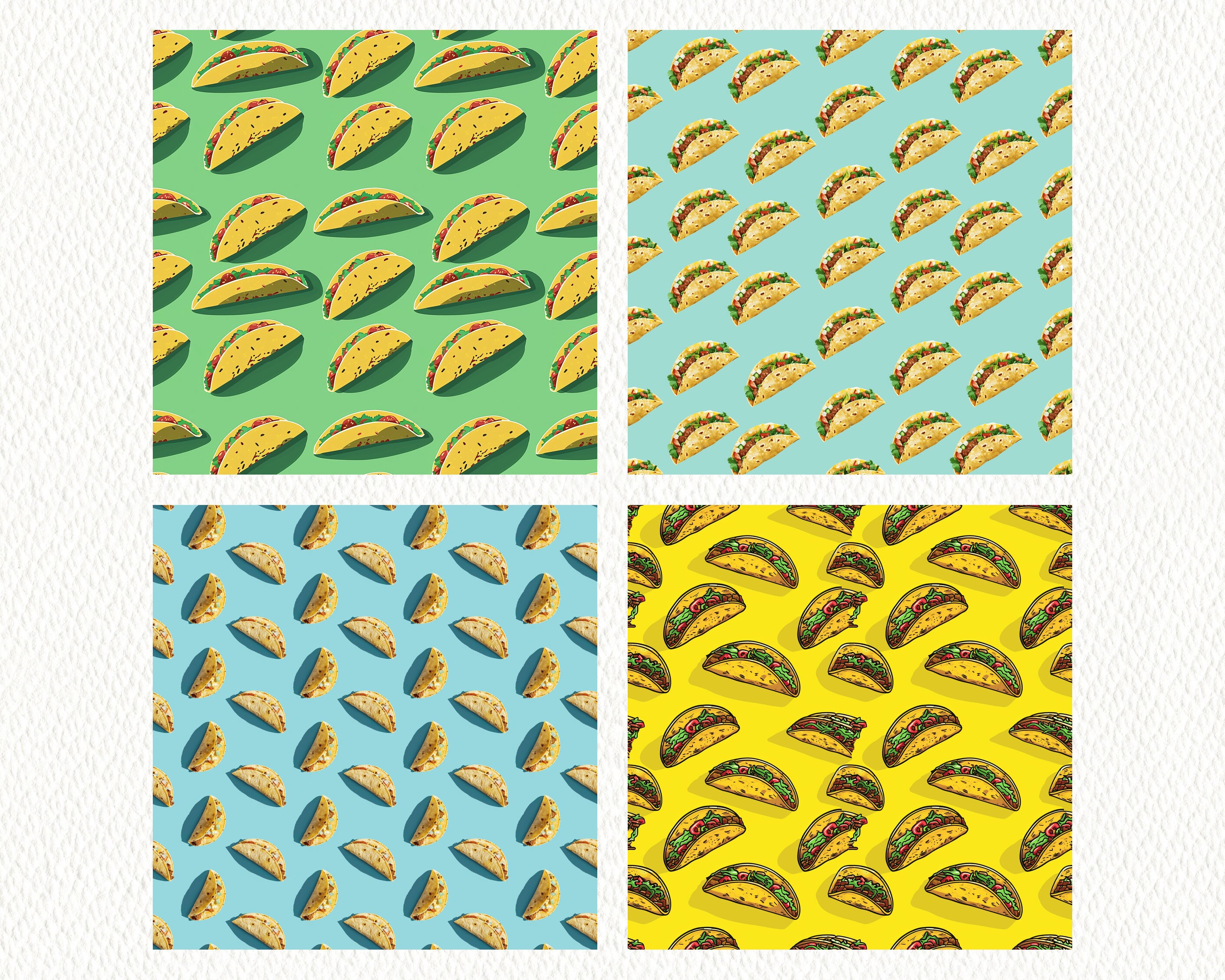 Taco Tuesday Pattern Seamless Digital Papers Printable Scrapbook Paper ...