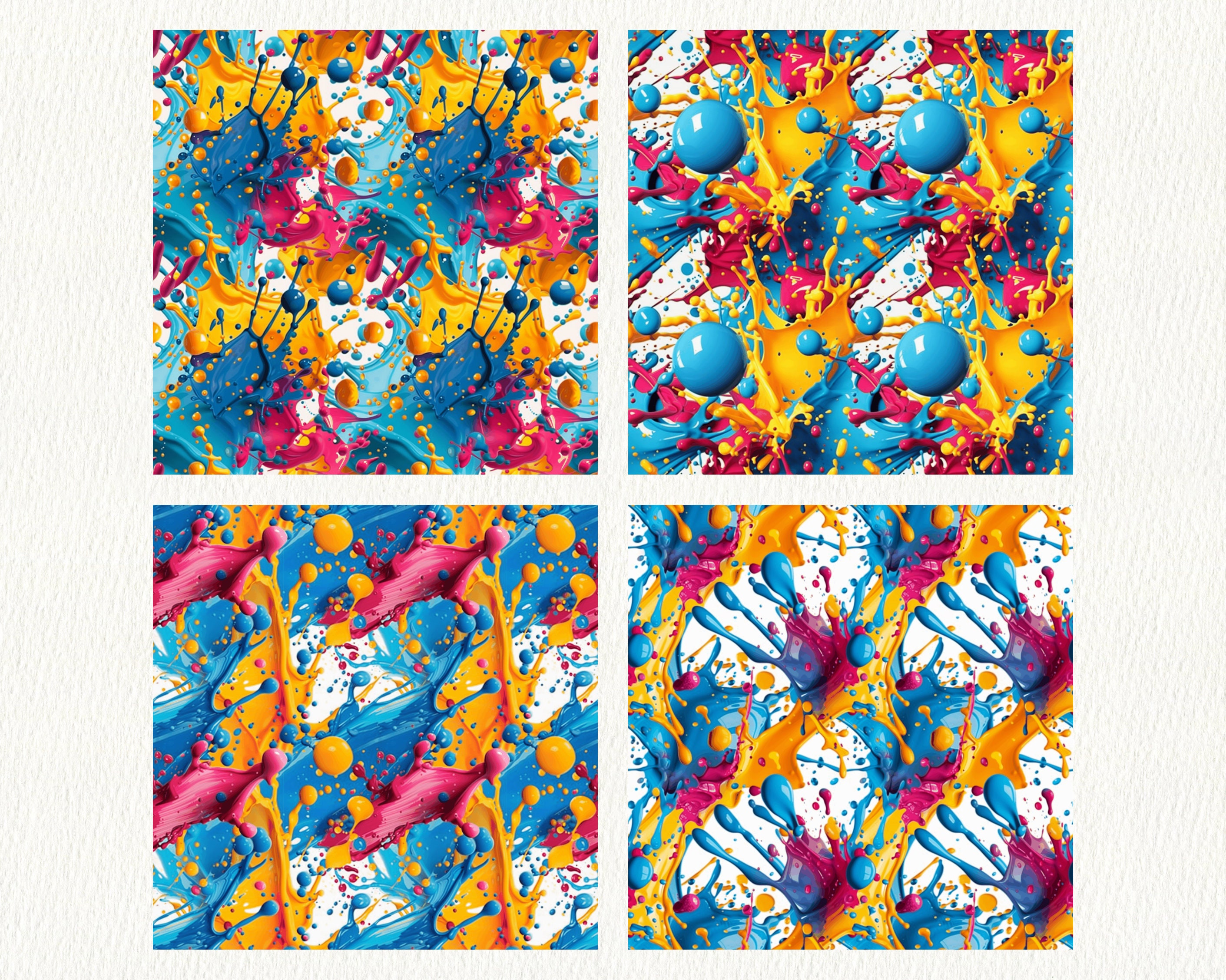 Color Paint Splash Pattern Seamless Digital Papers - Printable ...
