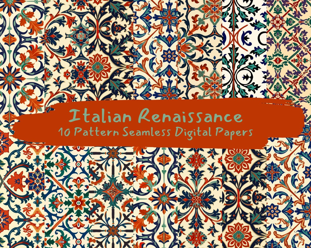 Italian Renaissance Pattern Seamless Digital Papers - Printable ...