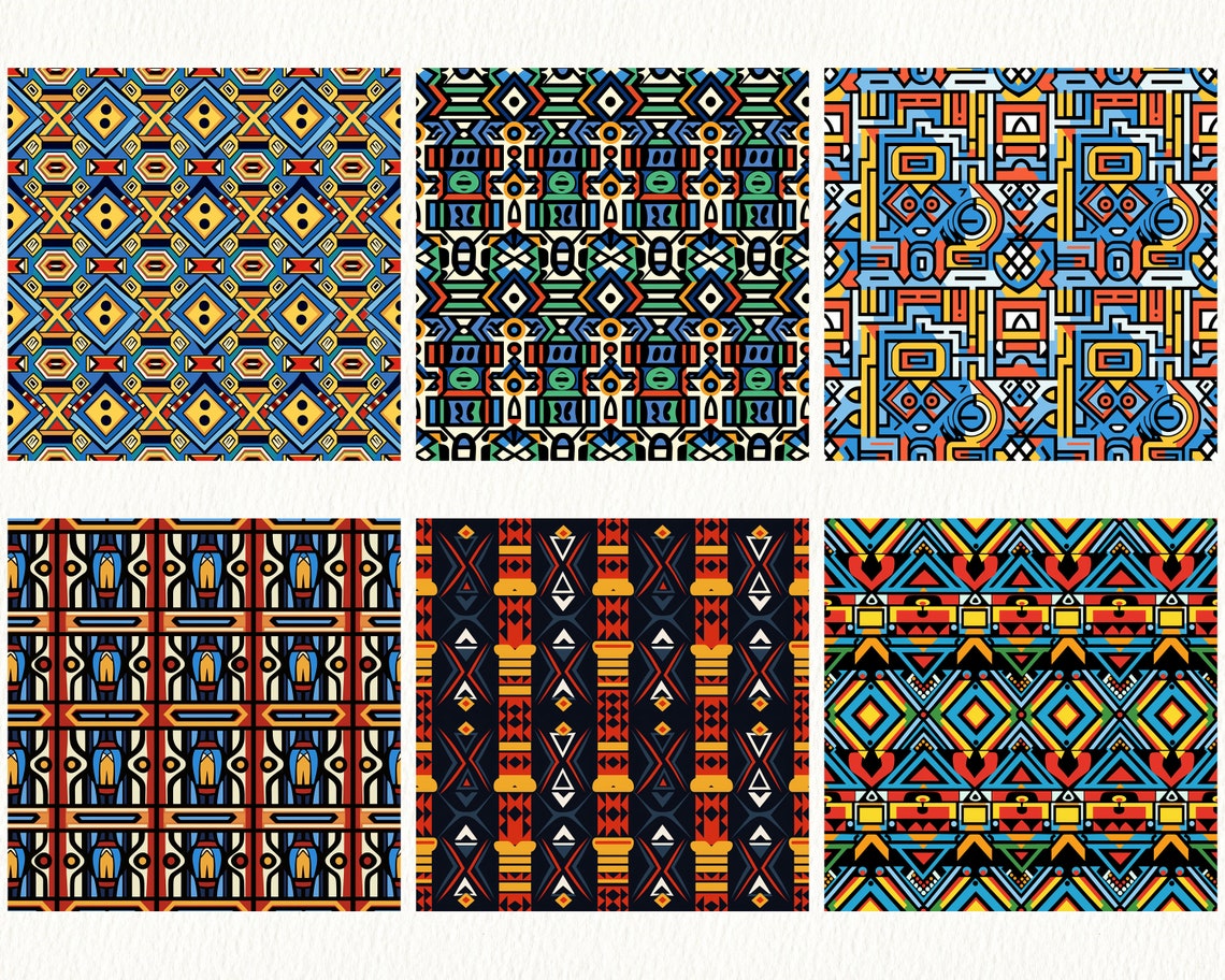 South Africa Ndebele Pattern Seamless Digital Papers Tile Patterns ...
