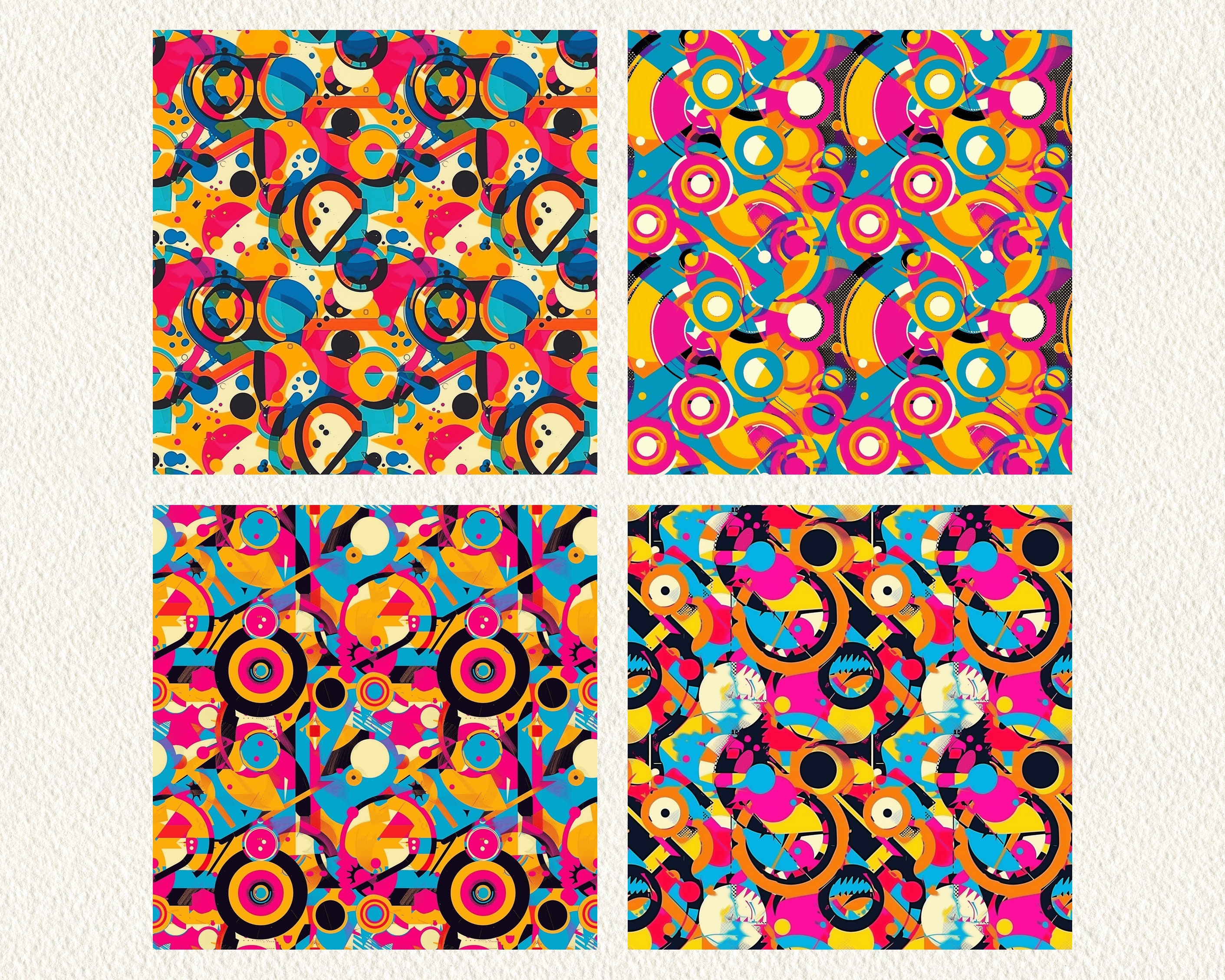 Abstract Pop Art Pattern Seamless Digital Papers - Printable Scrapbook ...