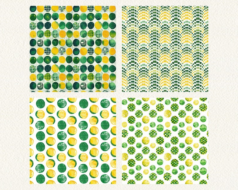Green and Yellow Fabric Pattern Seamless Digital Papers Printable ...