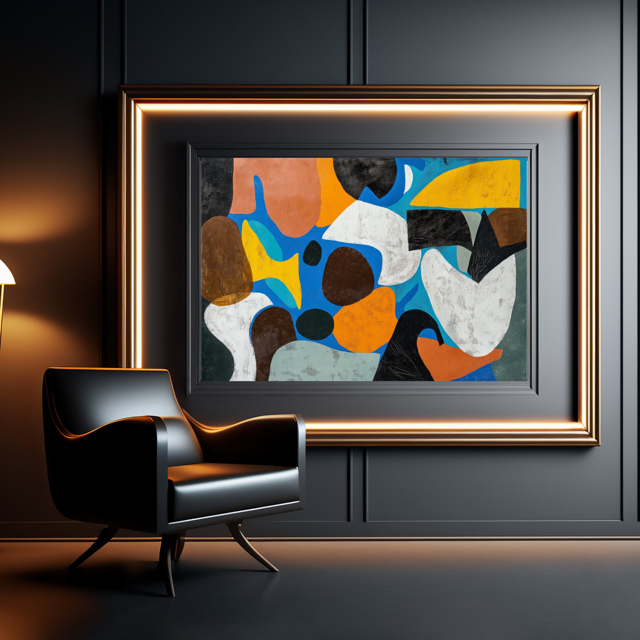 Modern Abstract Art Print, Bold Color Blocks, Digital Download ...