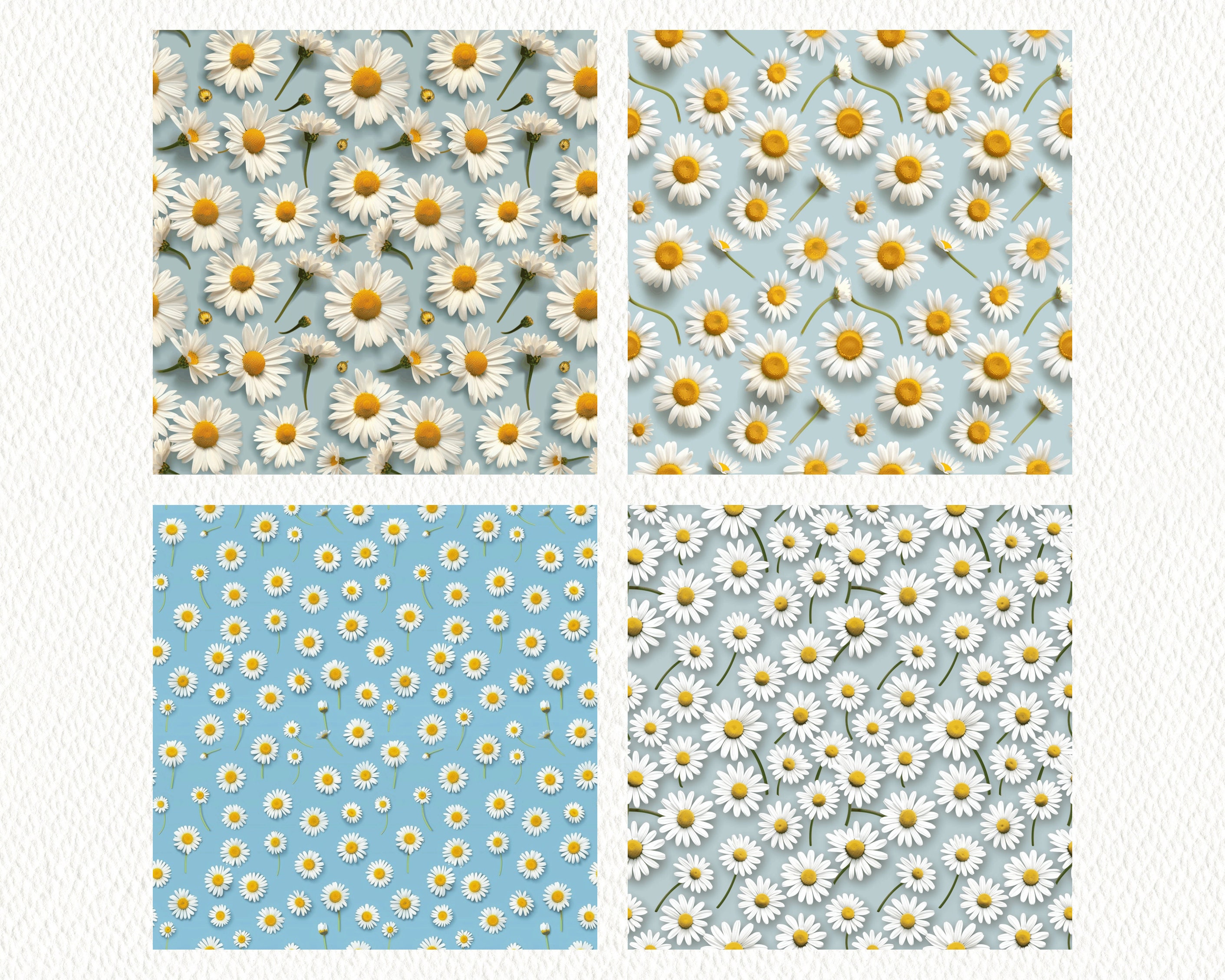 Daisy Flower Pattern Seamless Digital Papers Printable Scrapbook Paper ...
