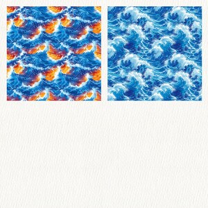 Summer Waves Pattern Seamless Digital Papers - Printable Scrapbook ...