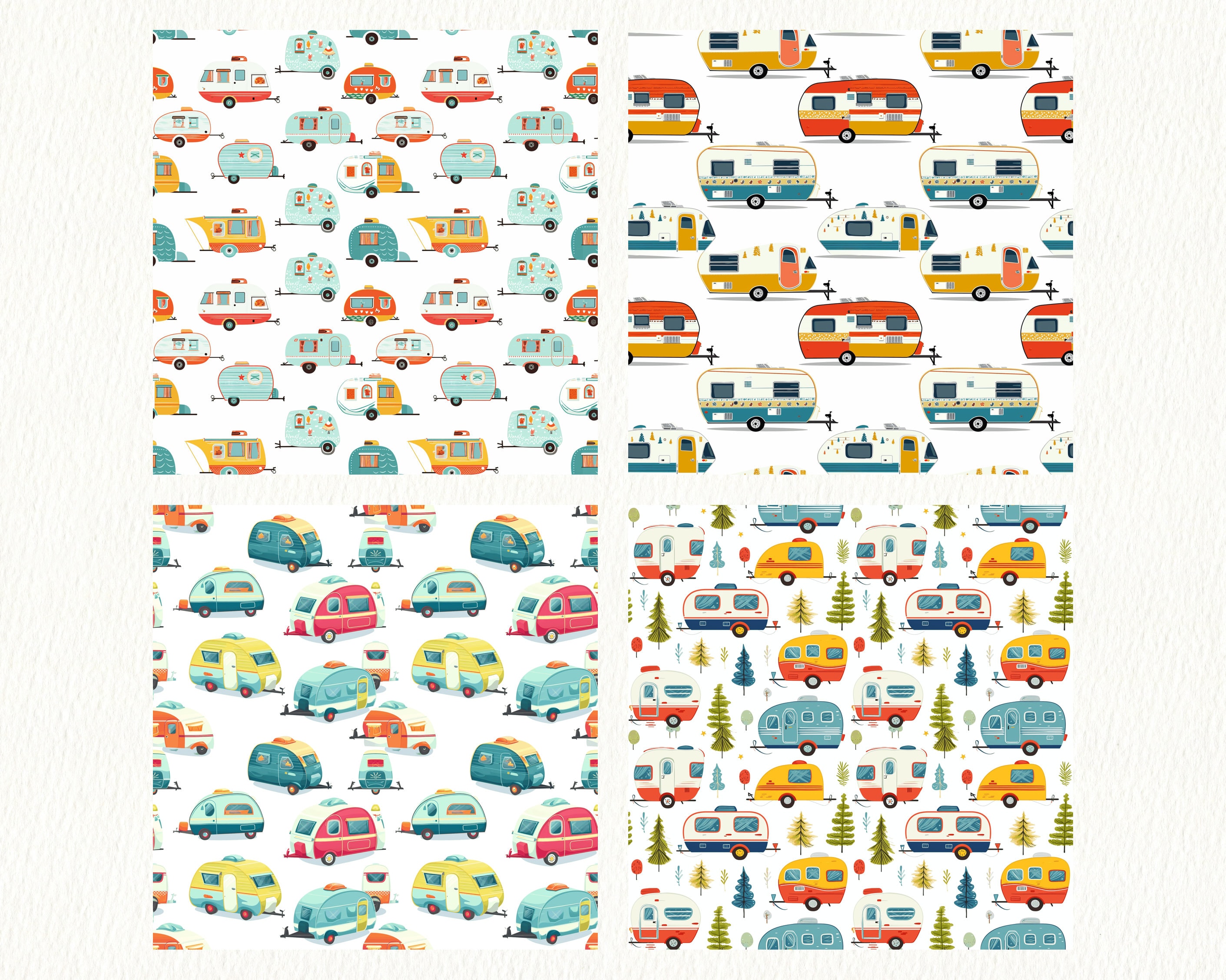 Teardrop Campers Pattern Seamless Digital Papers - Tile Patterns ...