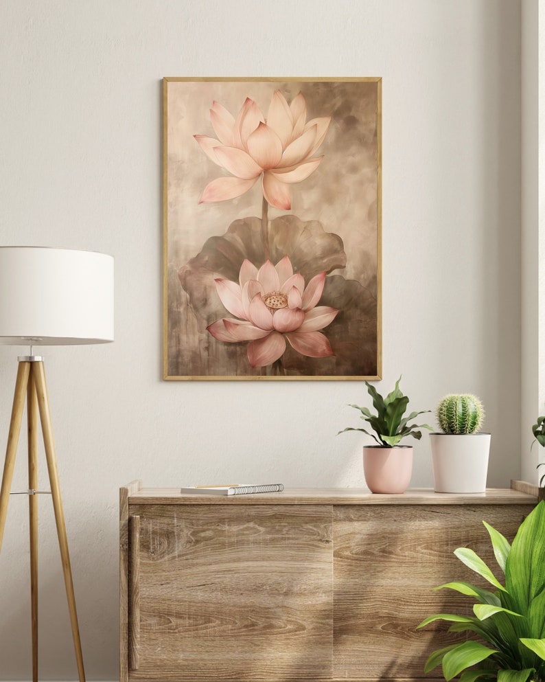 Sublime Tranquility Lotus Blossoms DIGITAL Art, PRINTABLE Digital ...