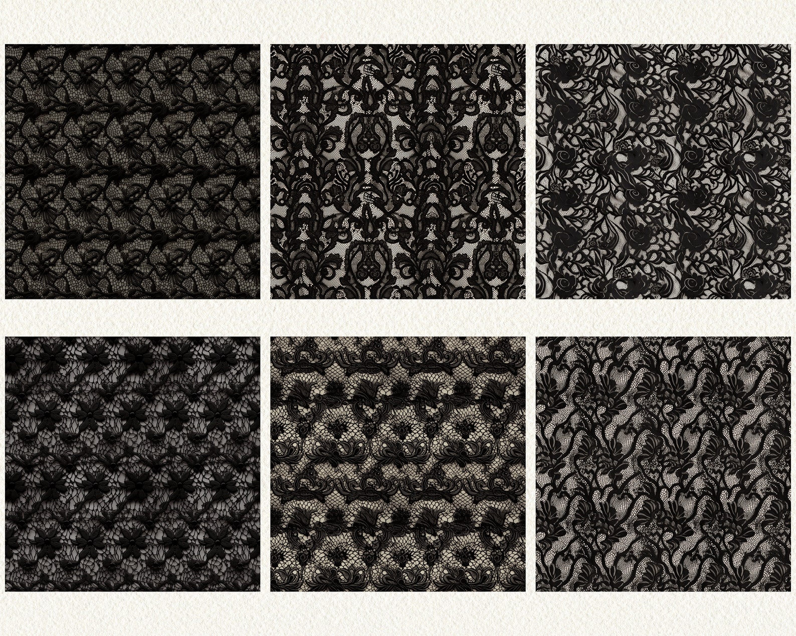 Black Lace Pattern Seamless Digital Papers - Tile Patterns Printable ...