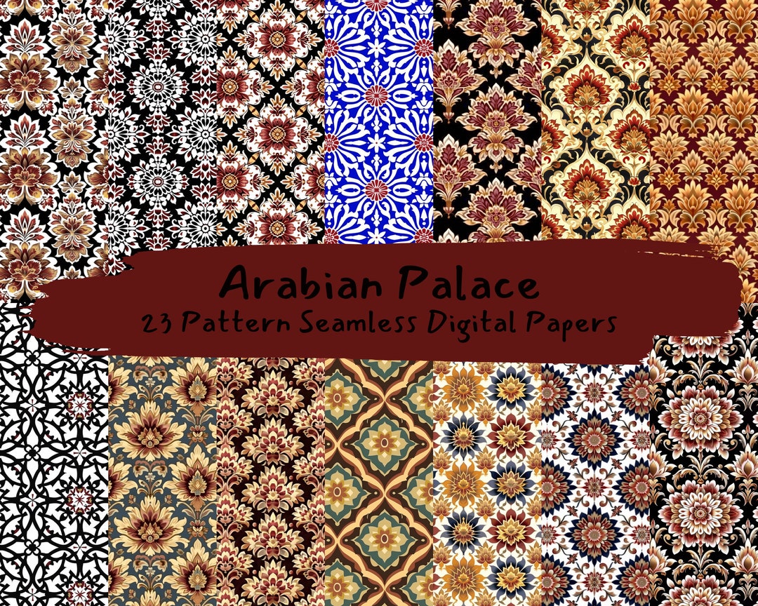 Arabian Palace Pattern Seamless Digital Papers - Printable Scrapbook ...