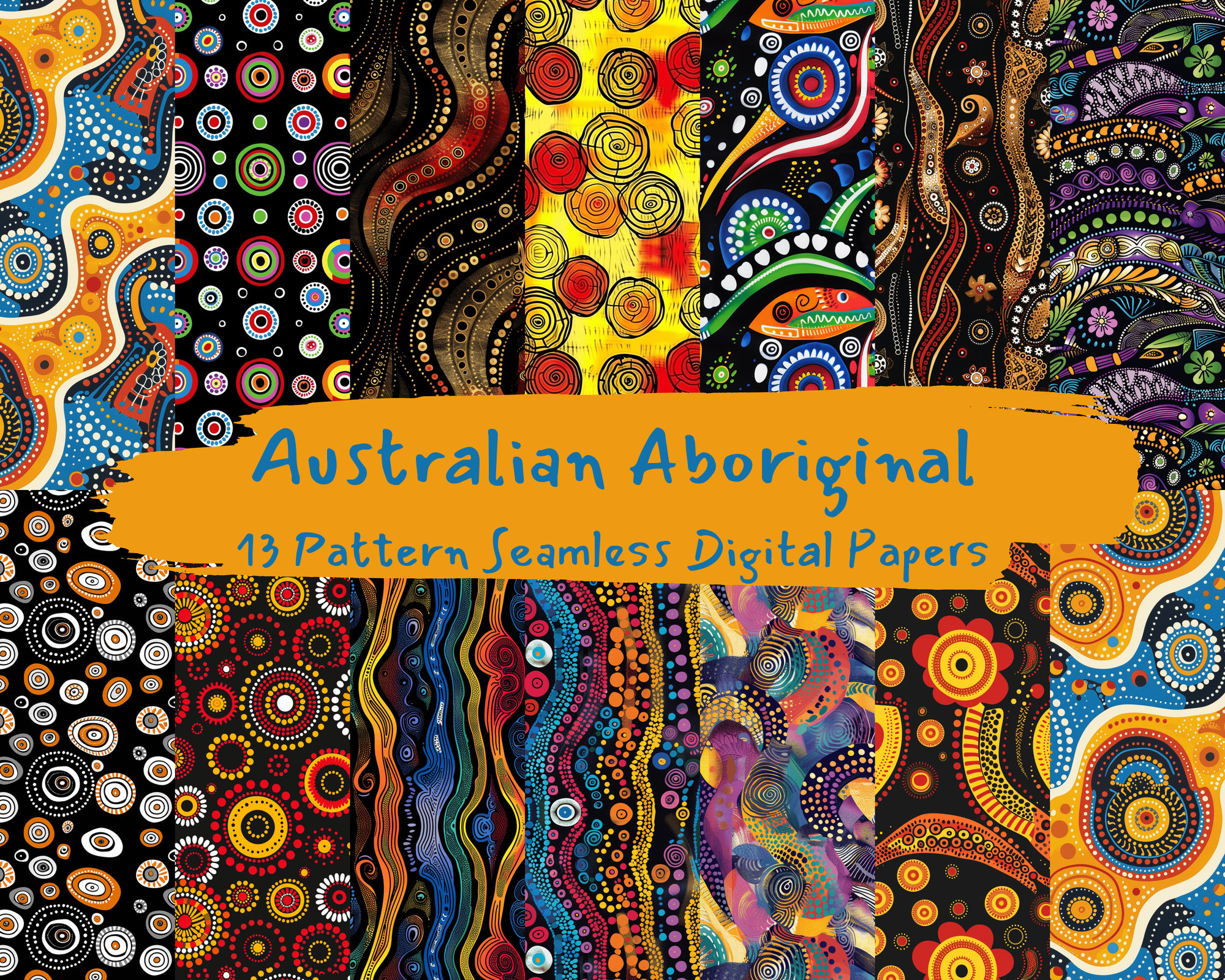 Australian Aboriginal Pattern Seamless Digital Papers Printable ...