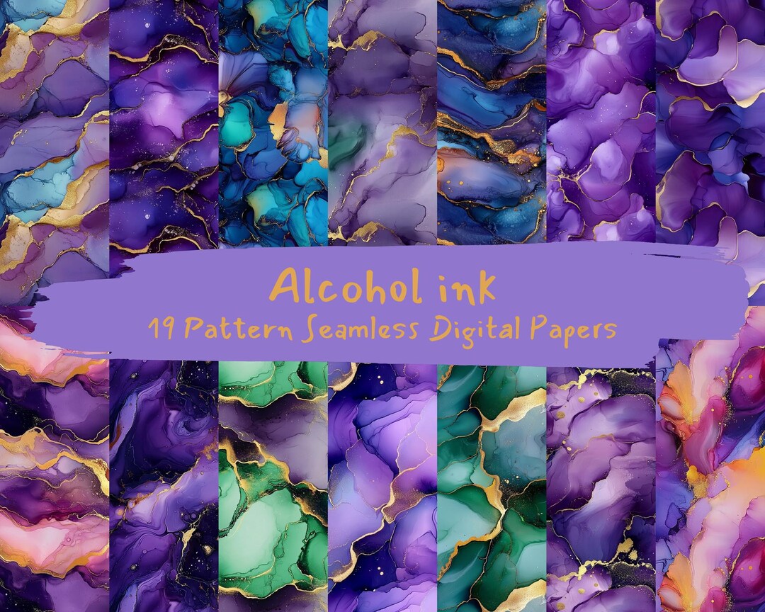 Alcohol Ink Pattern Seamless Digital Papers - Printable Scrapbook Paper ...