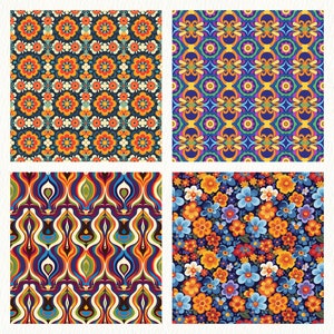 1970s Hippy Pattern Seamless Digital Papers - Printable Scrapbook Paper ...